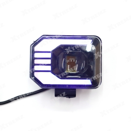 HJG Atom Fog Light With Blue & Yellow DRL For Universal Bikes & Cars ...