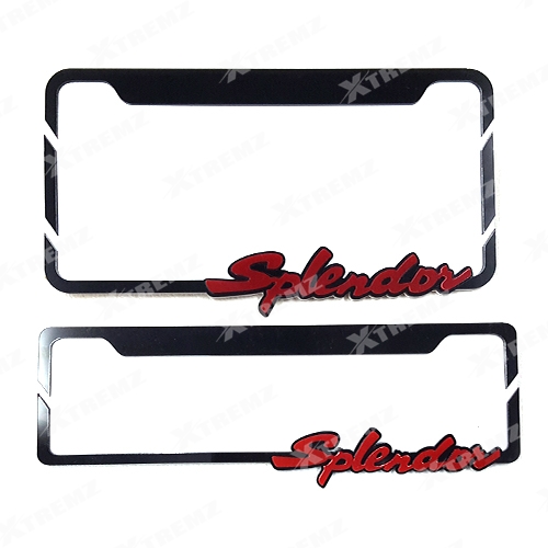 Splendor Front & Rear Number Plate Set - Red | Xtremz
