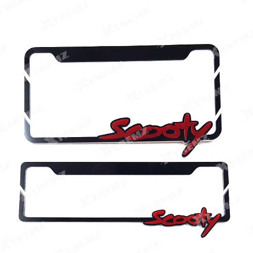 Scooty Acrylic Rear Number Plate - Red || Xtremz