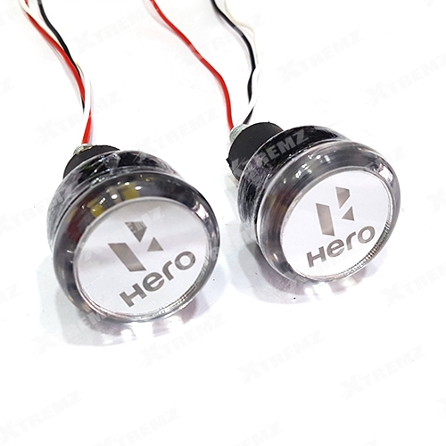 Xtremz Hero Bar End LED Lights For Hero Bikes - White & Yellow Color