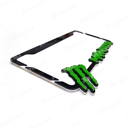 Monster Front & Rear Number Plate Set - Green | Xtremz