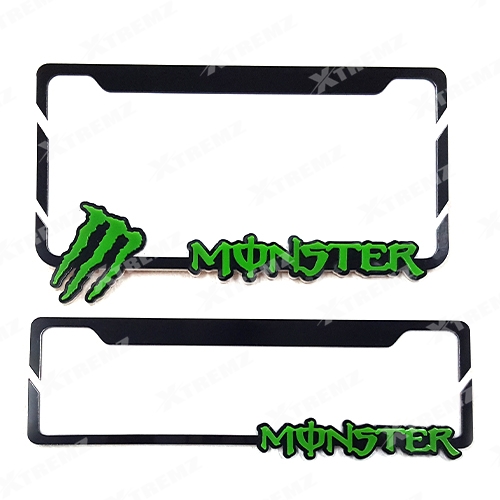 Monster Front & Rear Number Plate Set - Green | Xtremz