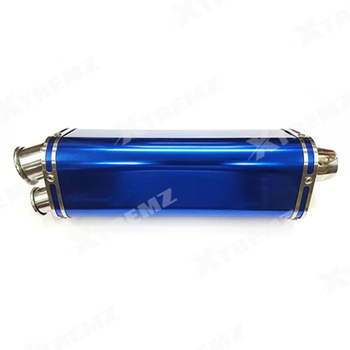 Xtremz Triangle Exhaust For Universal Bikes - Blue Color