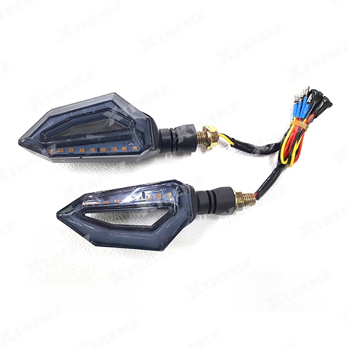 Xtremz D164 Fancy Indicators For Universal Bikes - Yellow & Blue Color