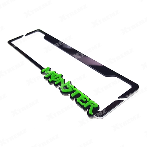 Monster Front & Rear Number Plate Set - Green | Xtremz
