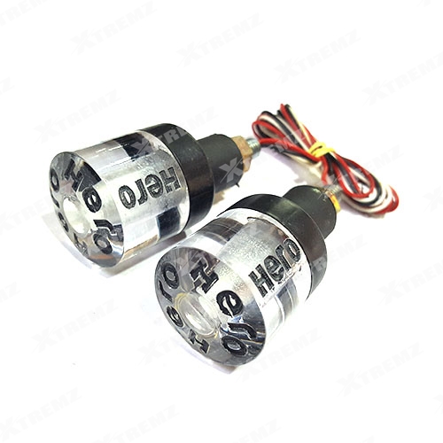 Xtremz Hero Crystal Bar End LED Lights For Hero Bikes - White & Yellow ...