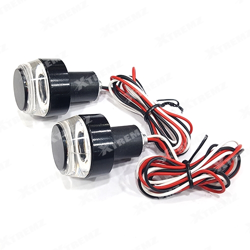 Xtremz Bar End LED Lights For Universal Bikes - White & Red Color