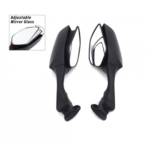 Xtremz R1M / Ninja Visor Mirror With Yellow Led Indicator - Black Color