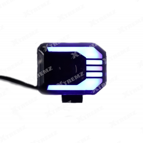 HJG Atom Fog Light With Blue & Yellow DRL For Universal Bikes & Cars ...