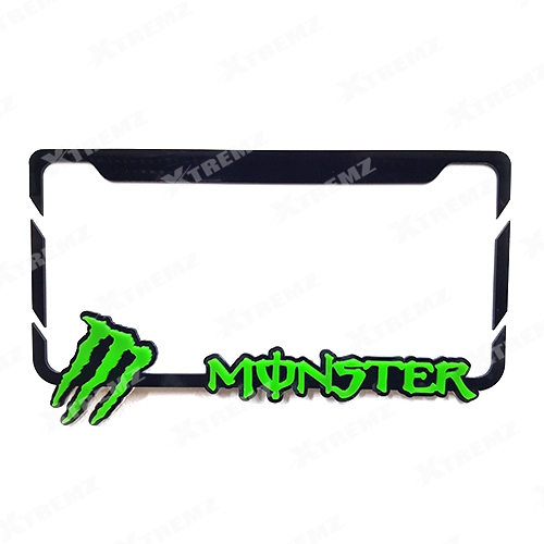 Monster Front & Rear Number Plate Set - Green | Xtremz